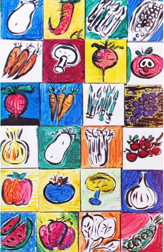 Fruit and Vegetable Garden Collage Prints | Etsy