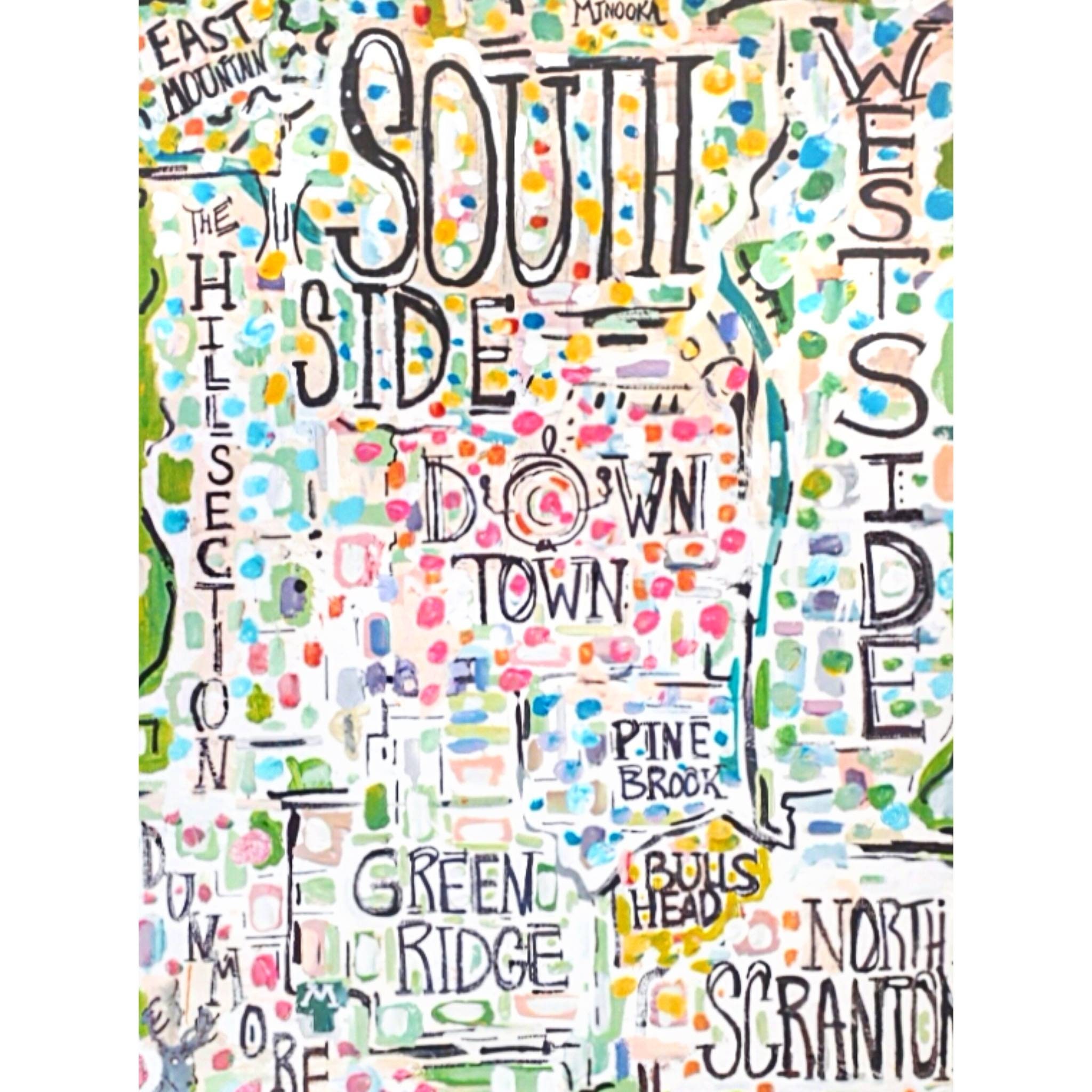 Print of Scranton Neighborhood Map also Available in Candles - Etsy