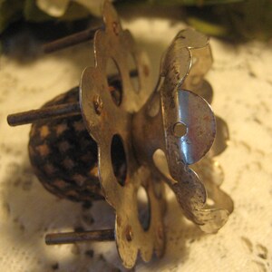 Antique Victorian Swivel Metal Thread Holder W/ Hand-sewn - Etsy