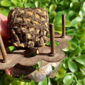 Antique Victorian Swivel Metal Thread Holder W/ Hand-sewn Pincushion ...