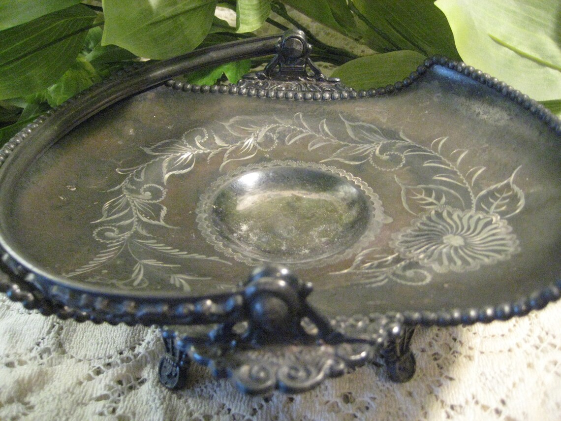 Antique Ornate Victorian 1800's Etched Metal Silverplate - Etsy