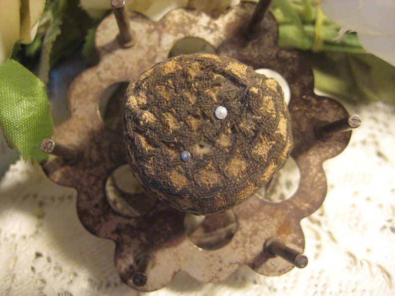 Antique Victorian Swivel Metal Thread Holder W/ Hand-sewn - Etsy
