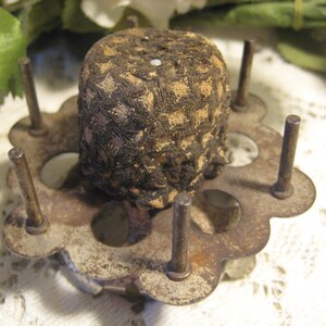 Antique Victorian Swivel Metal Thread Holder W/ Hand-sewn - Etsy