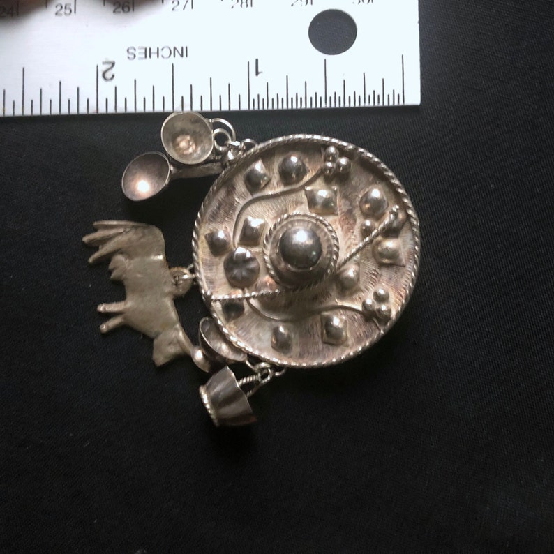 Vintage Silver Brooch Pin Mexican Food Cocina Sombrero - Etsy