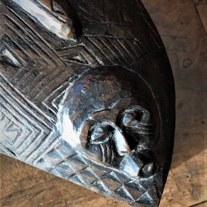 Vintage African Tribal Box Carved Wood Kuba Tukula Box Congo Box ...