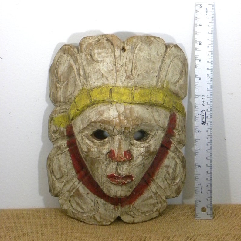 Vintage Mayan King Wooden Mask Guatemalan Hand Carved Hand - Etsy