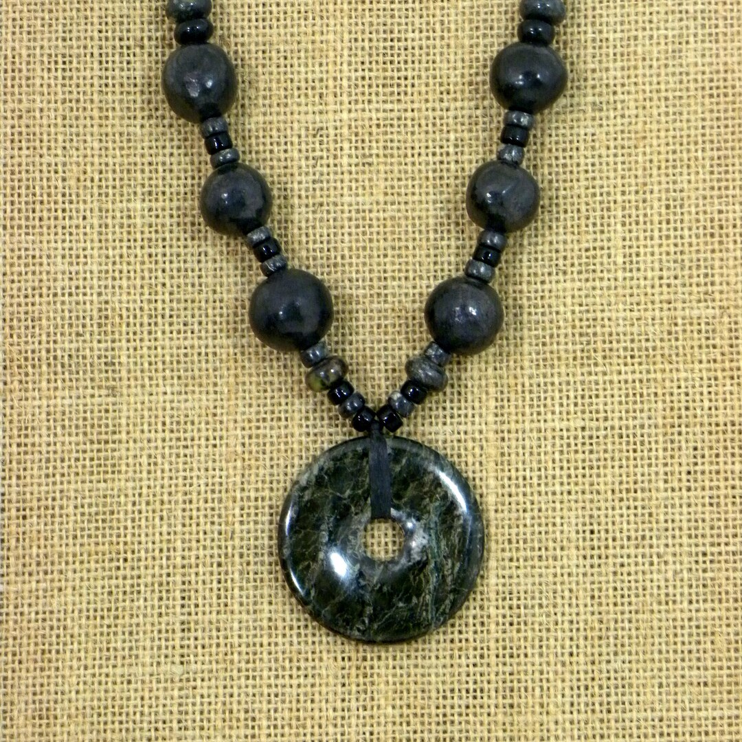 Vintage Necklace Statement Piece Pi Stone Pendant Barro - Etsy