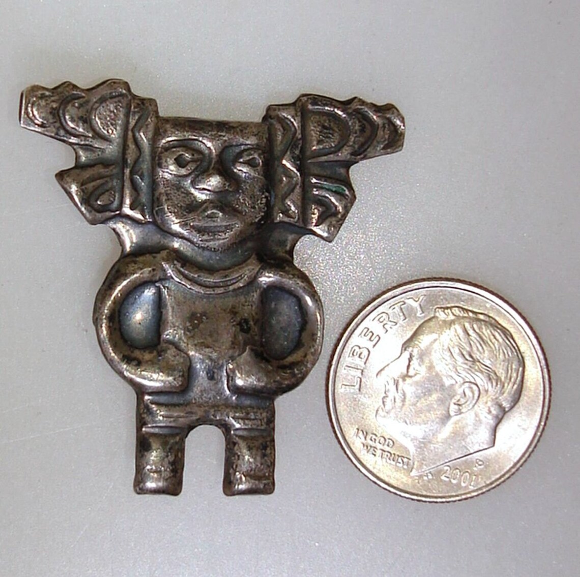Vintage Silver Pin Aztec Mayan Figure Ethnic Unique - Etsy