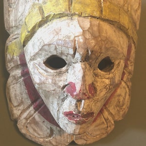 Vintage Mayan King Wooden Mask Guatemalan Hand Carved Hand - Etsy