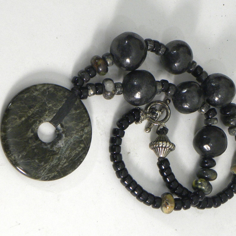 Vintage Necklace Statement Piece Pi Stone Pendant Barro - Etsy