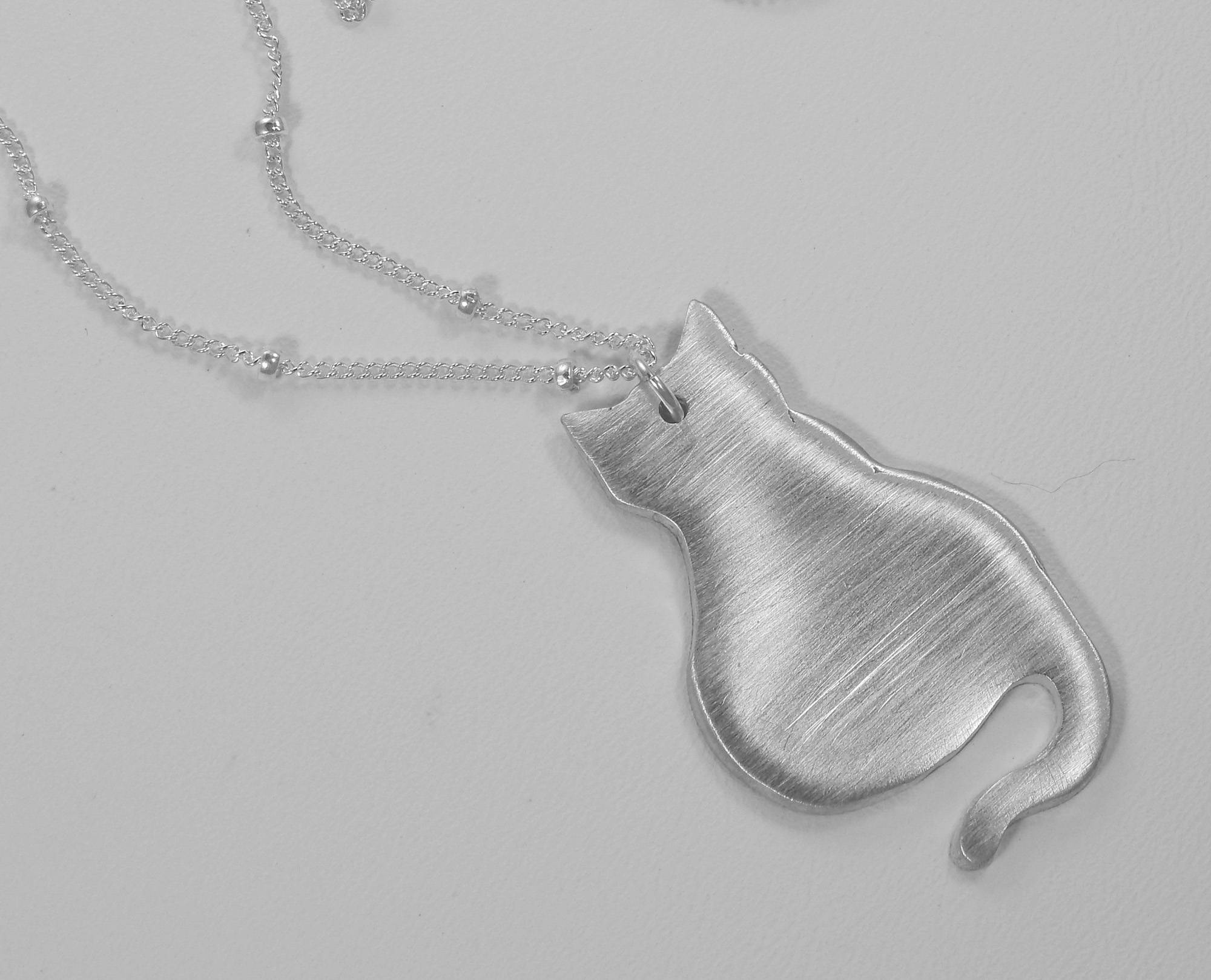 Fine Silver Cat Necklace. Precious Metal Clay. PMC. Cat - Etsy
