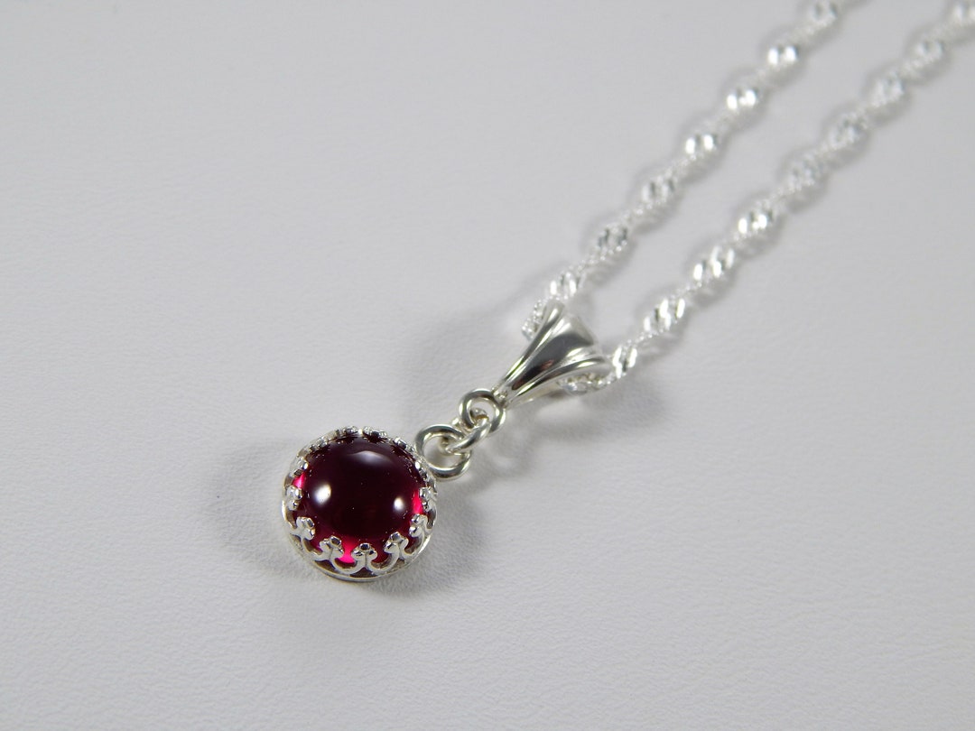 Lab Created Ruby Necklace. Ruby Necklace. Petite Ruby - Etsy