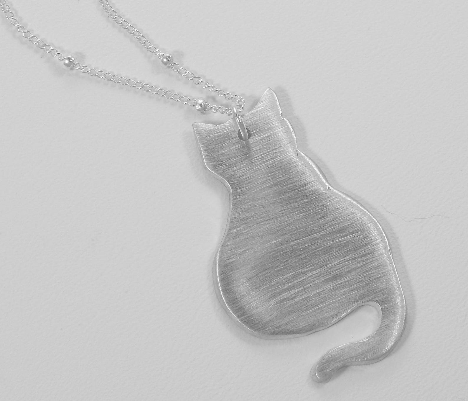 Fine Silver Cat Necklace. Precious Metal Clay. PMC. Cat - Etsy