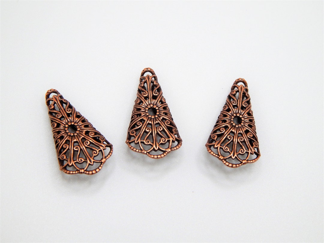 Filigree Fanfold Cones. Filigree Folded Triangles. Antique Copper ...