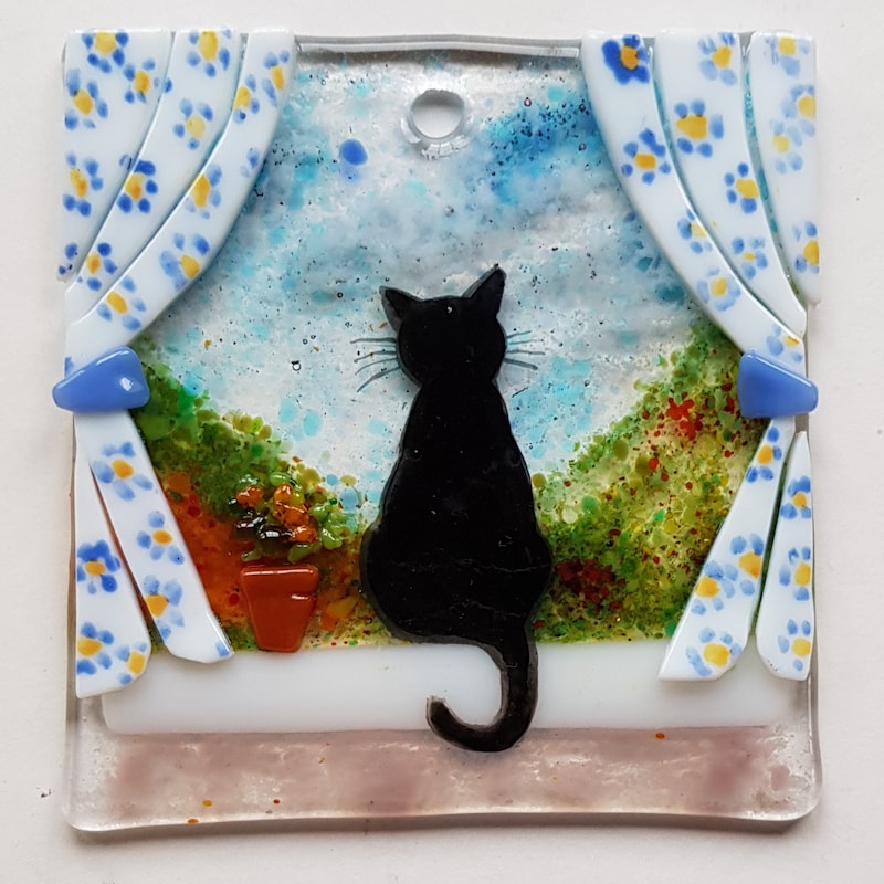 Fused Glass Cat - Etsy UK