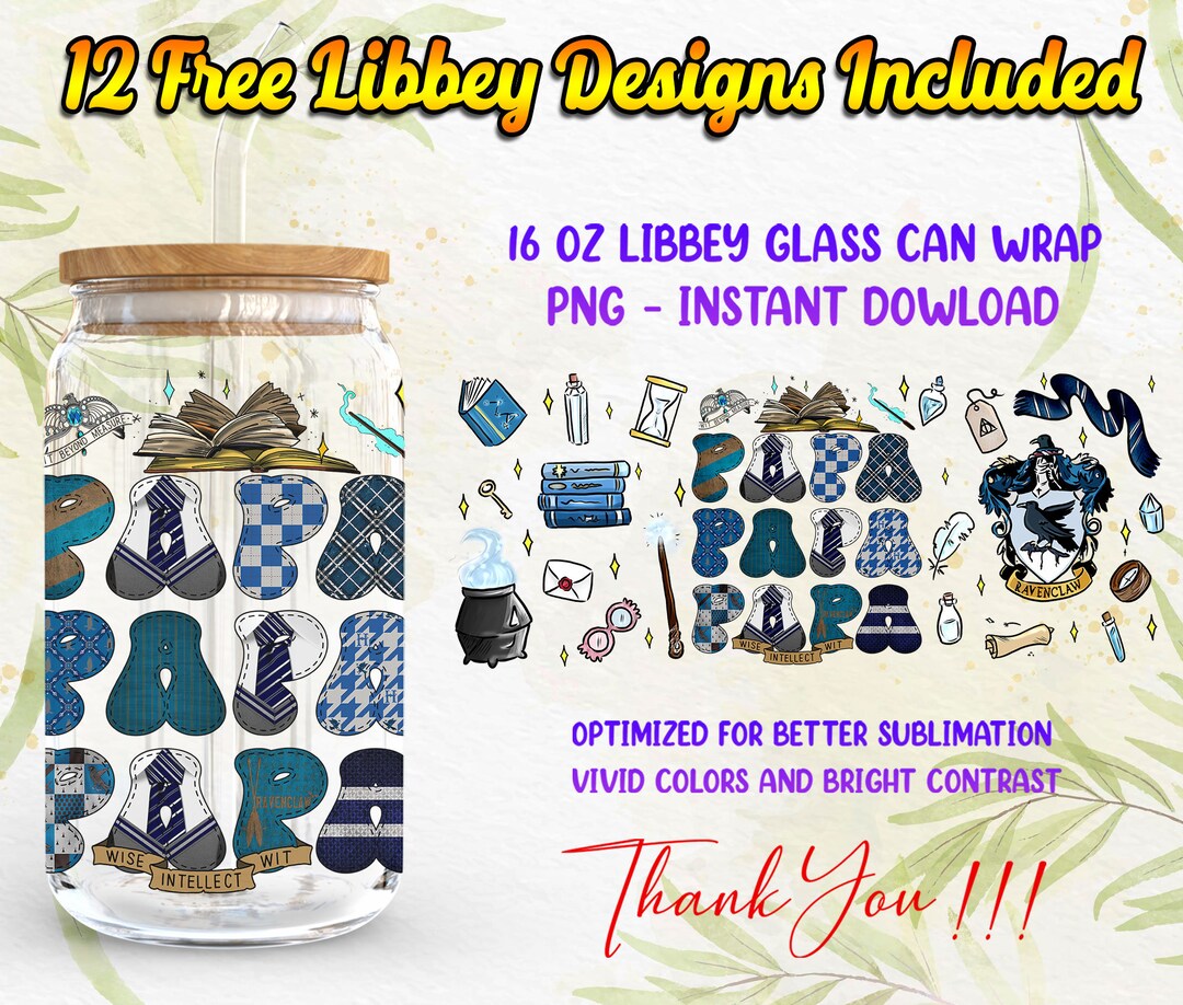 Cartoon 16oz Libbey Glass Can, Super Dad PNG Sublimation, Papa Libbey ...