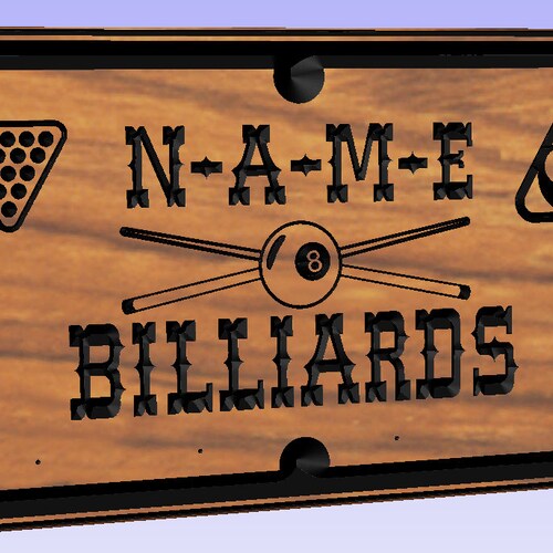 Billiards Name Board DXF File - Etsy