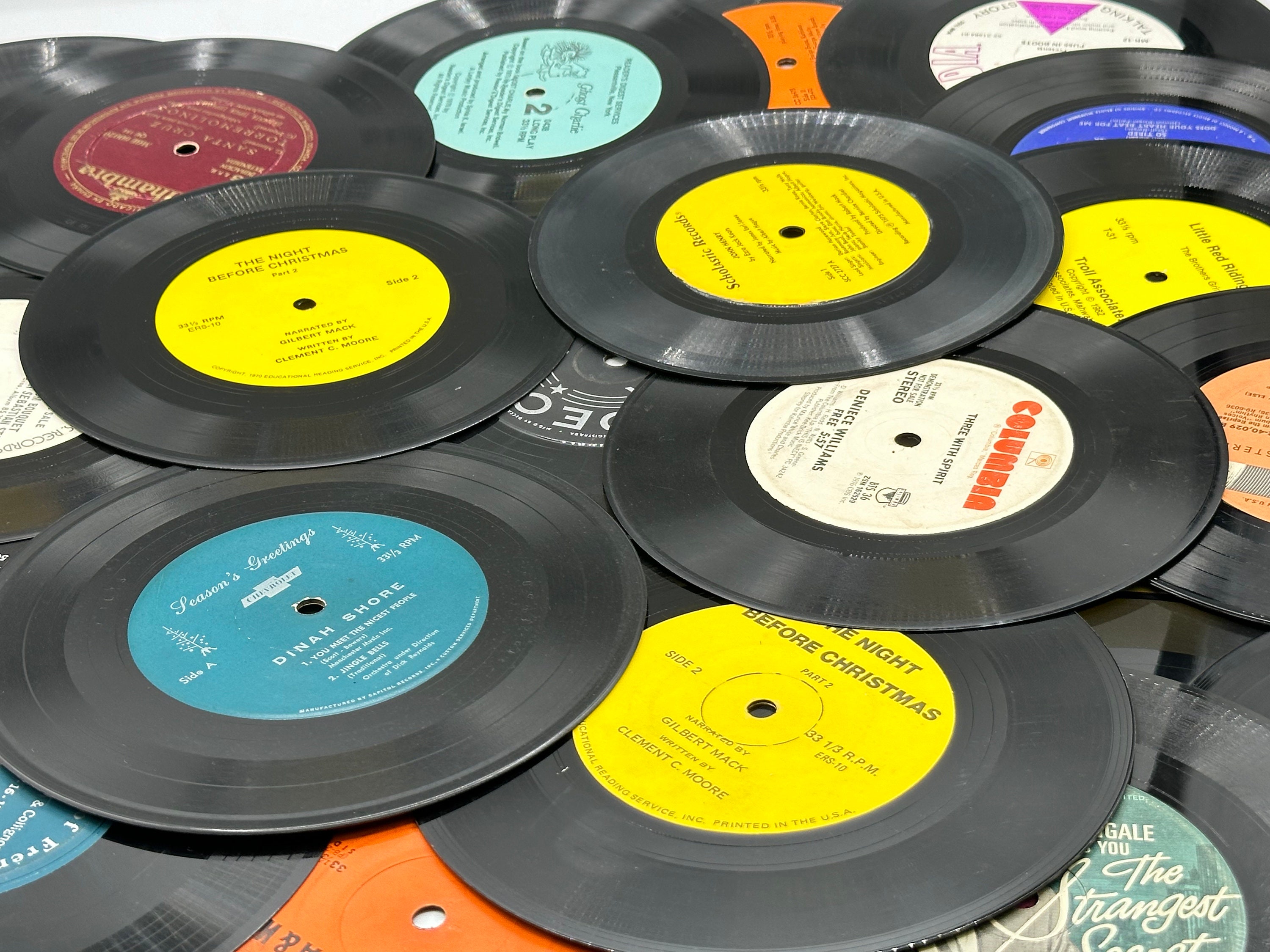 Vintage Vinyl Records 45 RPM 33 RPM 7" Small Hole for Crafting or ...