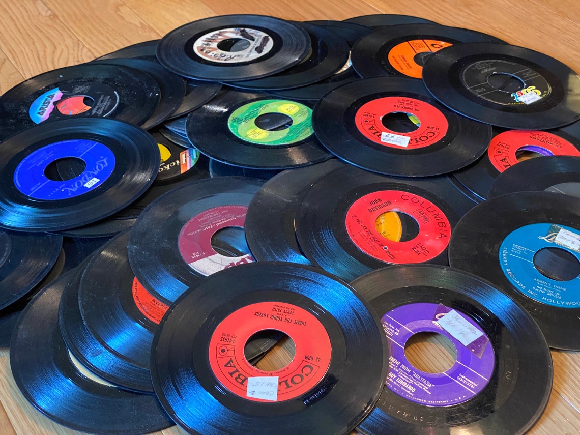 Lot of 15 Vintage 7 Vinyl Records 45 RPM for Crafting | Etsy
