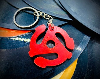 Vintage Vinyl Record 45 RPM Adapter Keychain - Yellow - 7" Record ...