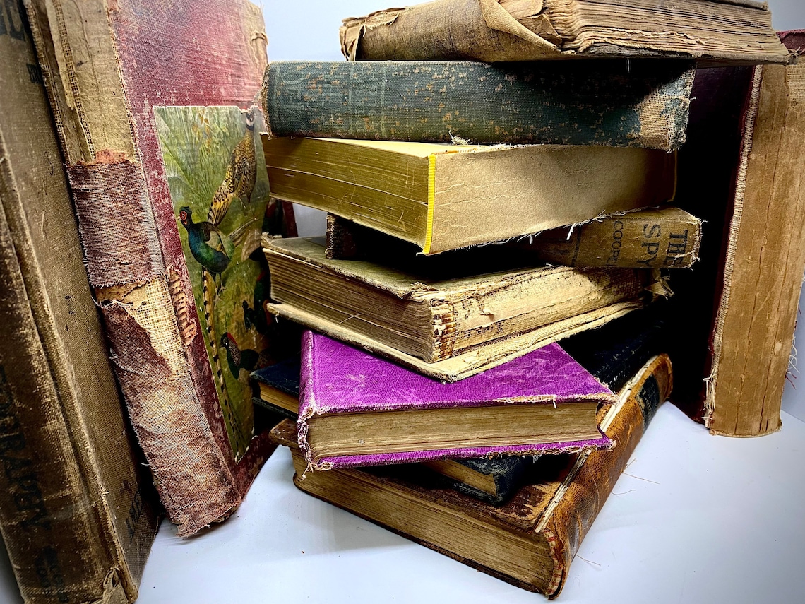 Bundle of 5 Vintage Books Distressed Book Bundle Vintage Home | Etsy
