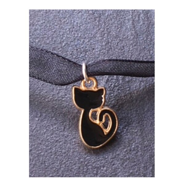 Cat Black Silver - Etsy