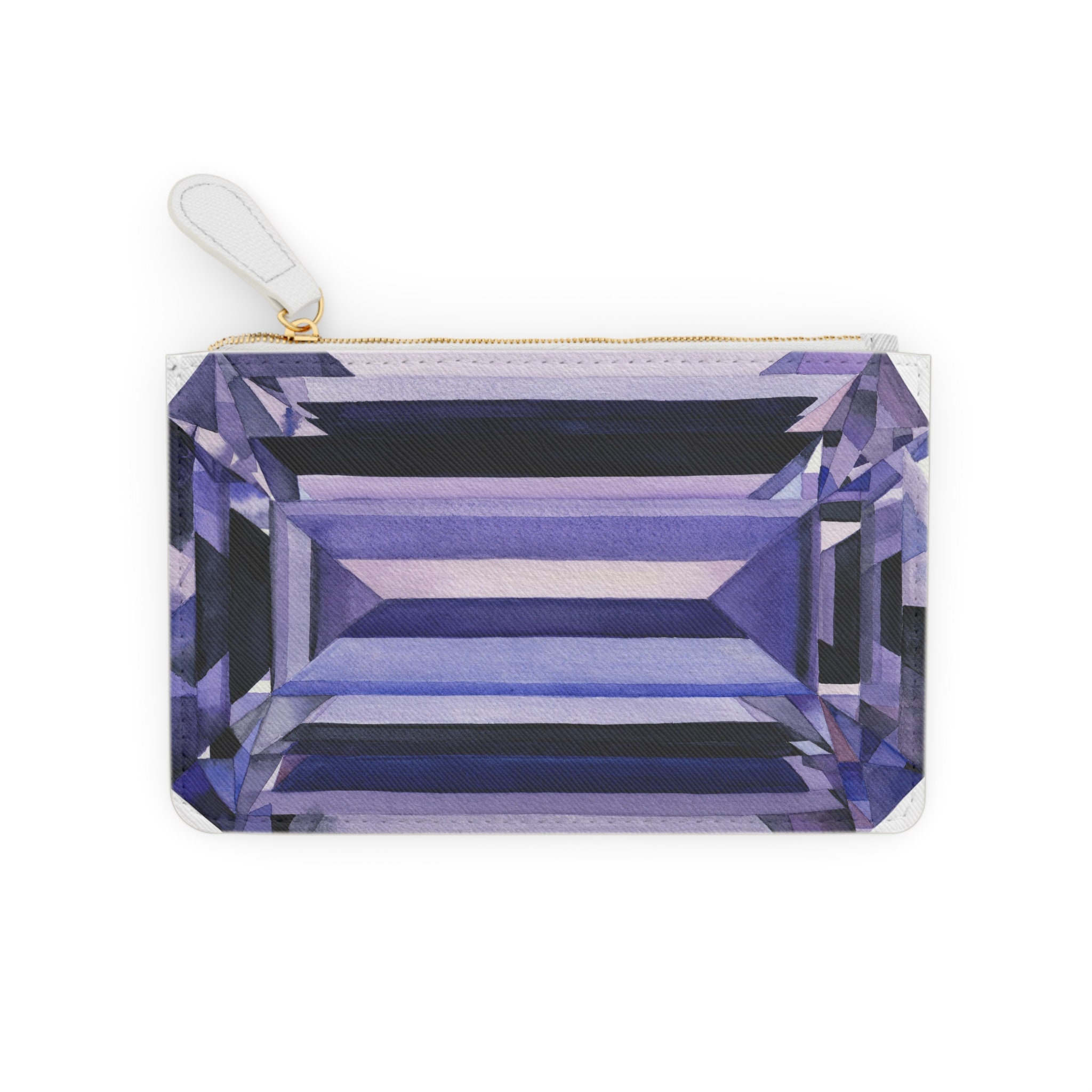 Amethyst Coin Purse, Purple Watercolor Gemstone Mini Clutch Bag, Small ...