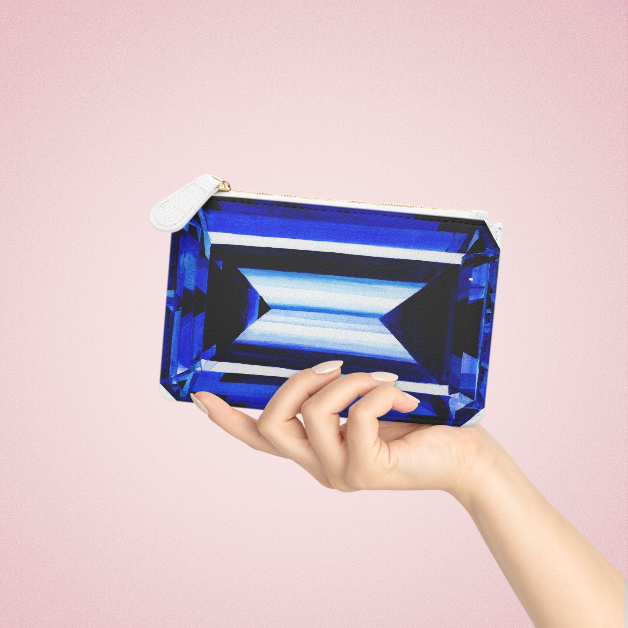 Sapphire Blue Watercolor Gemstone Coin Purse, Mini Clutch Bag, Small ...