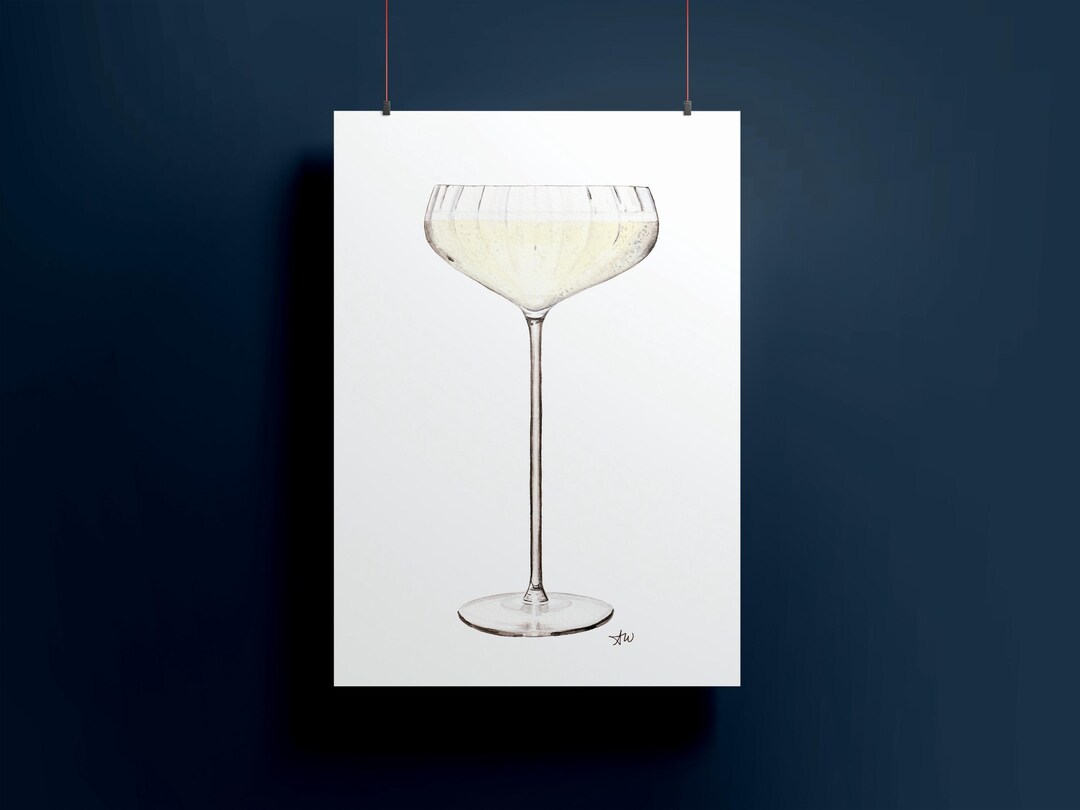 Champagne Prosecco Drink Watercolor Print, Bubbly and Sparkly, Wall ...