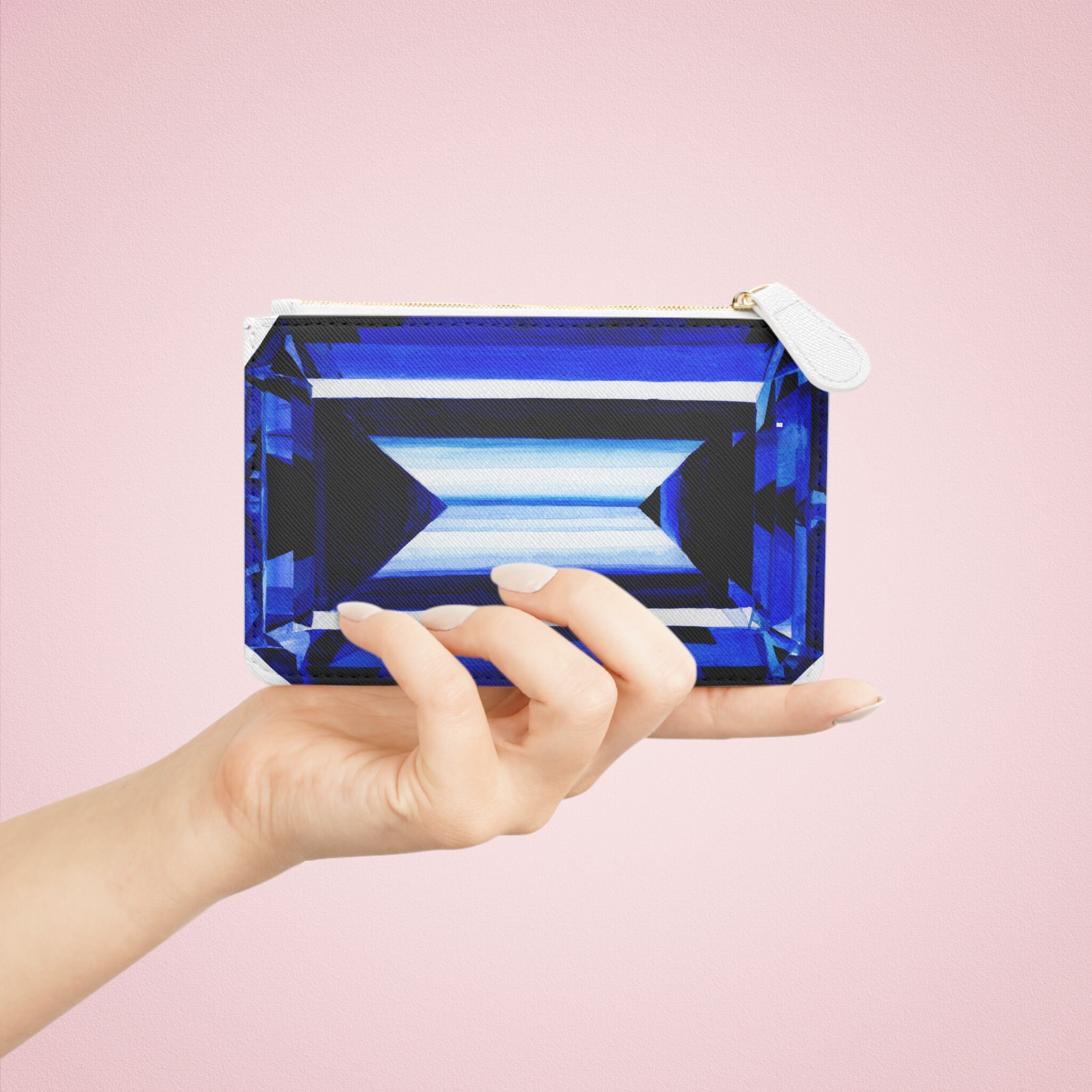 Sapphire Blue Watercolor Gemstone Coin Purse, Mini Clutch Bag, Small ...