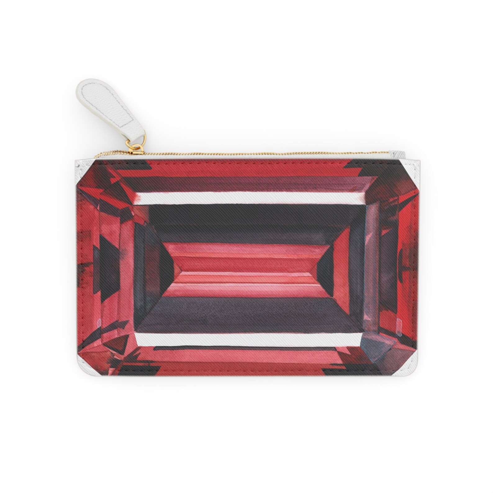 Ruby Red Coin Purse, Watercolor Gemstone Mini Clutch Bag, Small Crystal ...