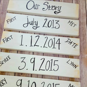 OUR STORY SIGN - Important Dates Wood Sign - Custom Sign, Wedding Gift ...