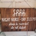 Night Shift Nurse Sleeping Wood Door Sign, Do Not Disturb Sign, Nurse ...