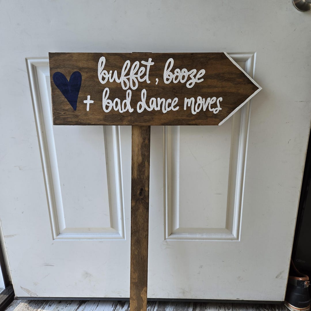 Custom Wedding Sign on Stake, Wedding Buffet, Reception Sign, Wood ...