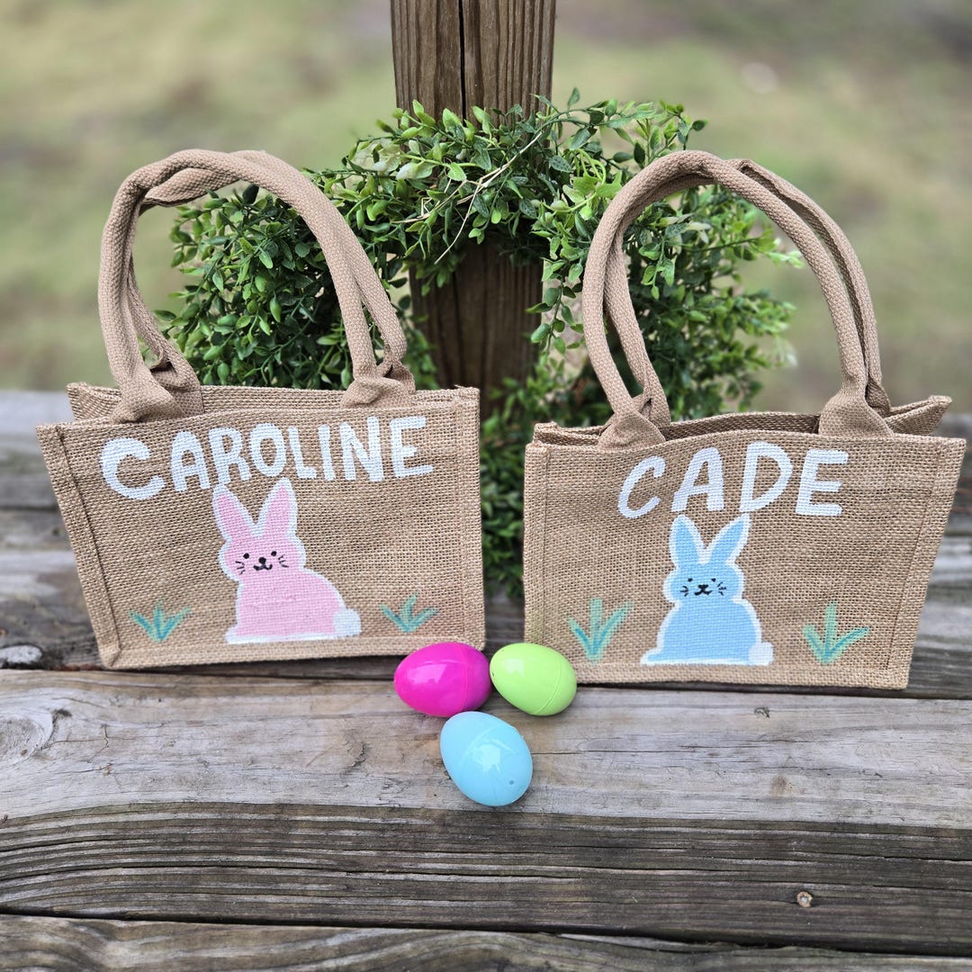 Custom Hand Painted Easter Basket – Personalized Easter Basket for Kids ...