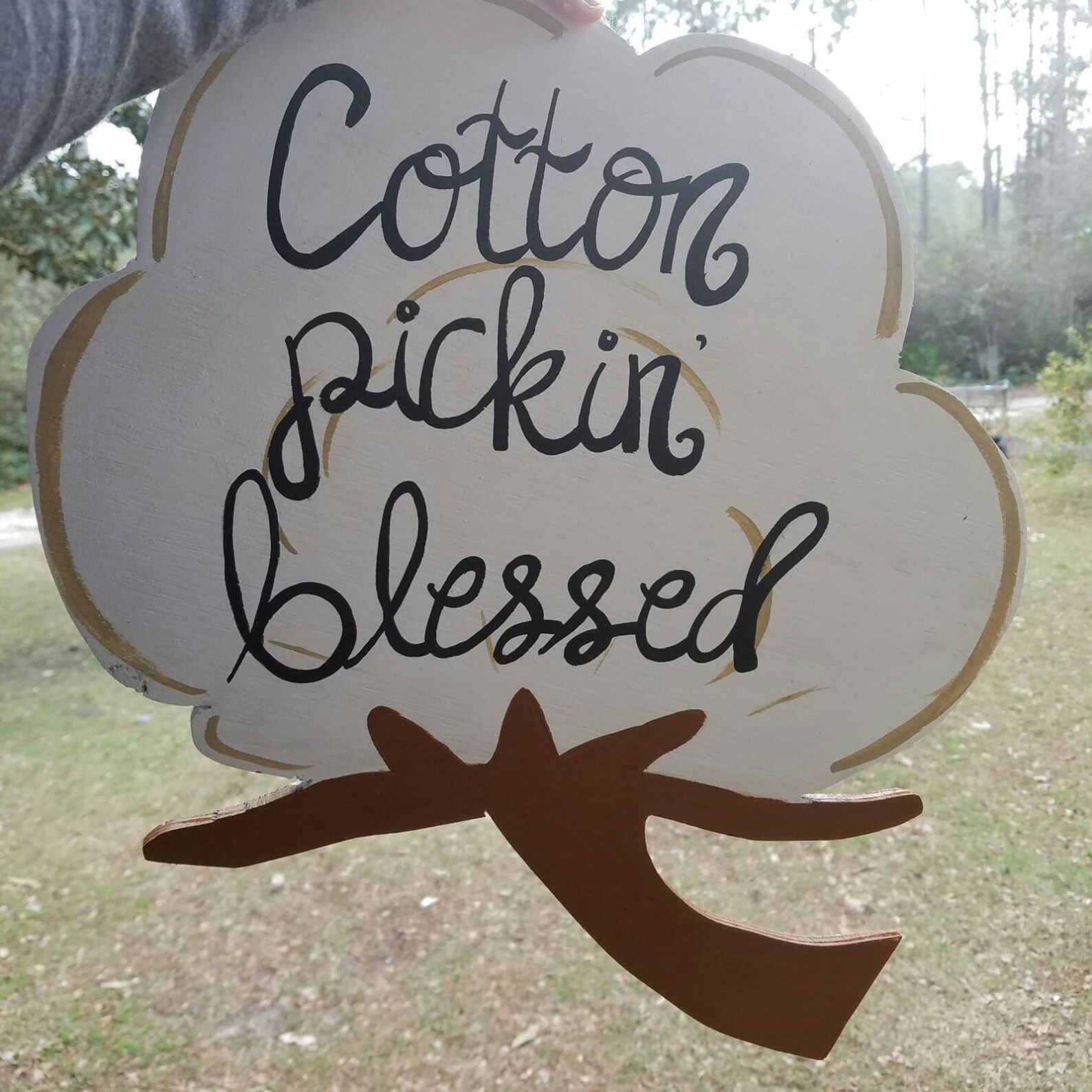 Southern Door Hanger Cotton Door Sign Cotton Pickin Blessed | Etsy