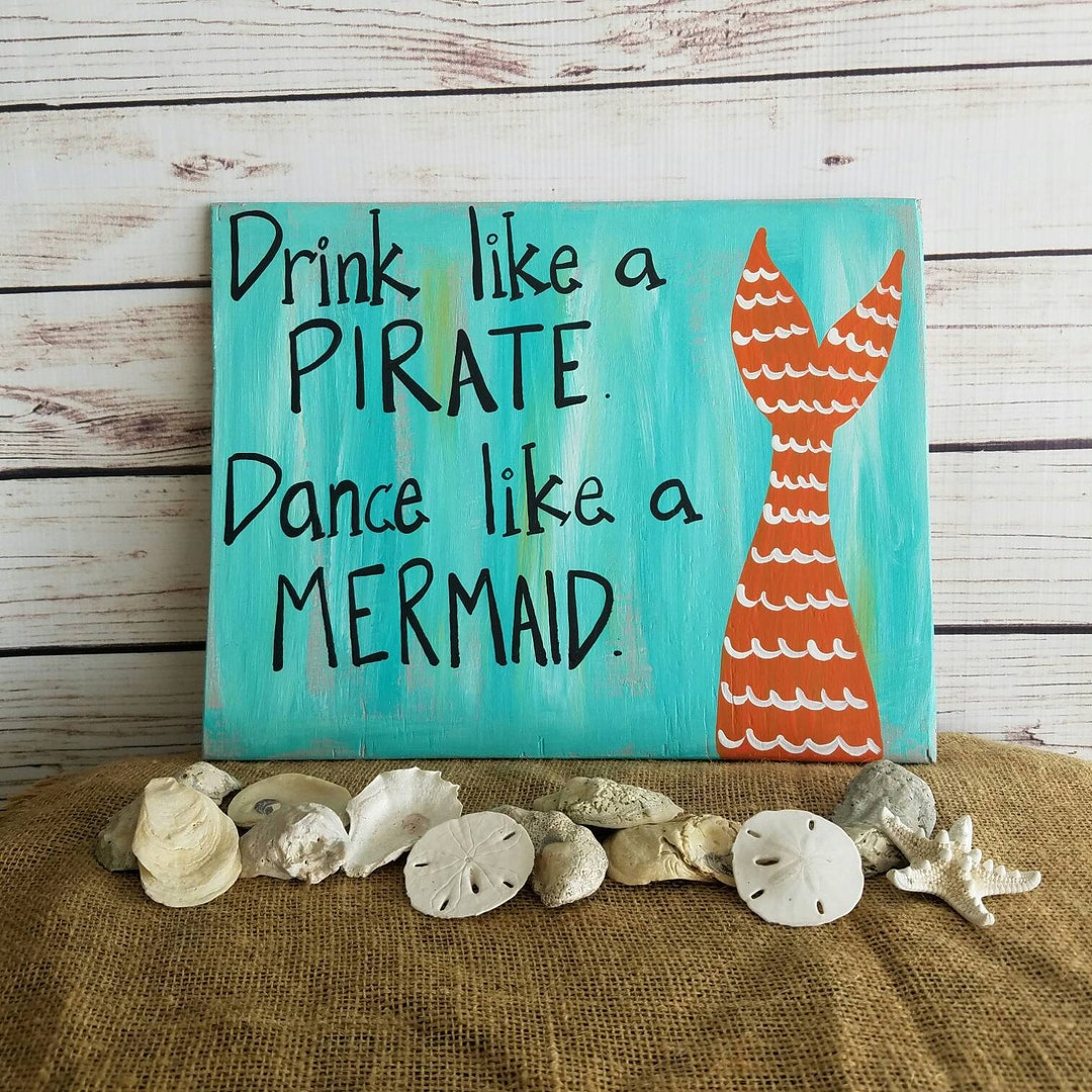 Mermaid Tiki Bar Sign: Coastal Beach Decor (14" X 10") - Etsy