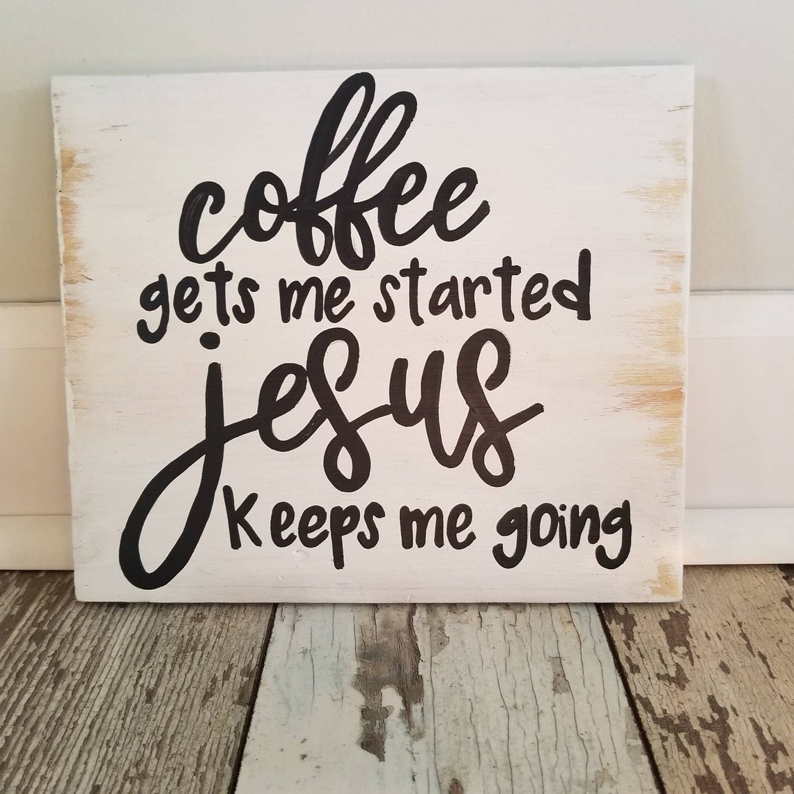 Coffee Sign Coffee Quote Coffee and Jesus Coffee Bar Decor | Etsy
