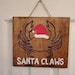 Beach Christmas Decor, Santa Claws, Coastal Christmas, Crab Sign ...