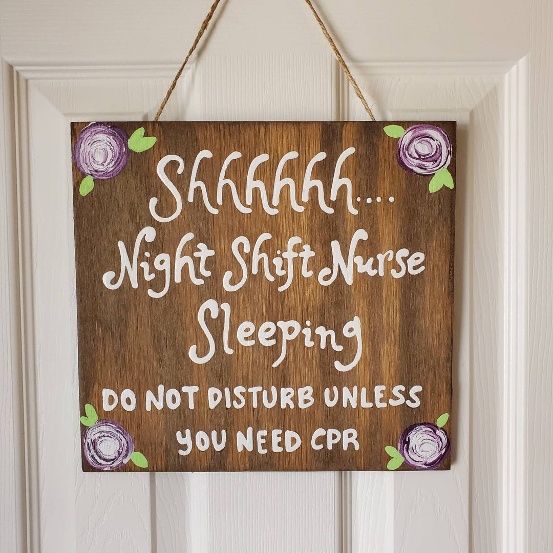 Nurse Sign, Sleeping Nurse, Nurse Gift, RN Gift, LPN Gift, Wood Sign ...