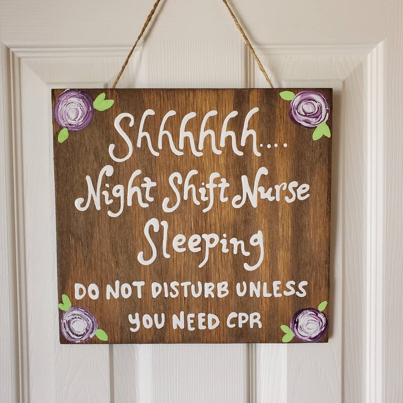Nurse Sign Sleeping Nurse Nurse Gift RN Gift LPN Gift - Etsy