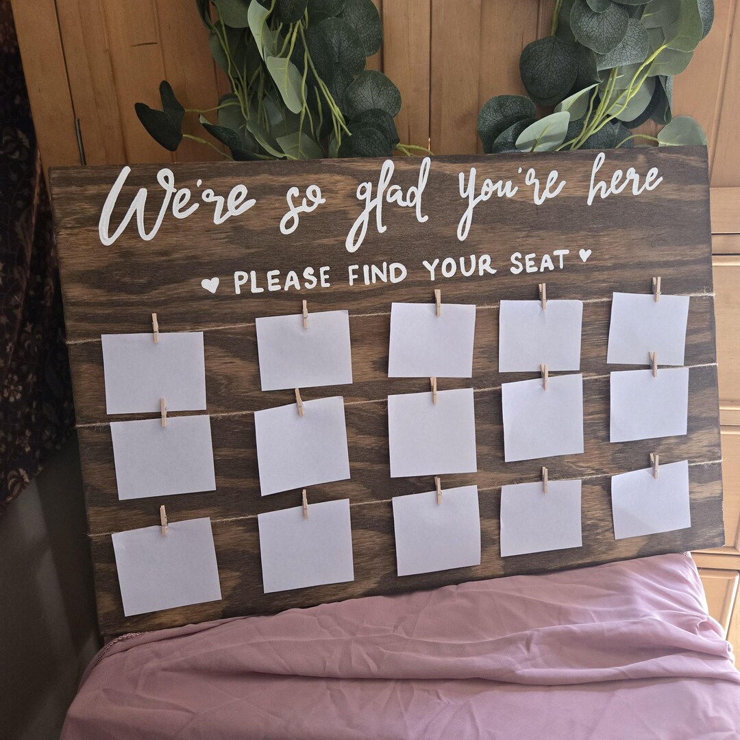 Wood Wedding Seating Sign, Custom Ceremony Sign, Find Your Seat ...