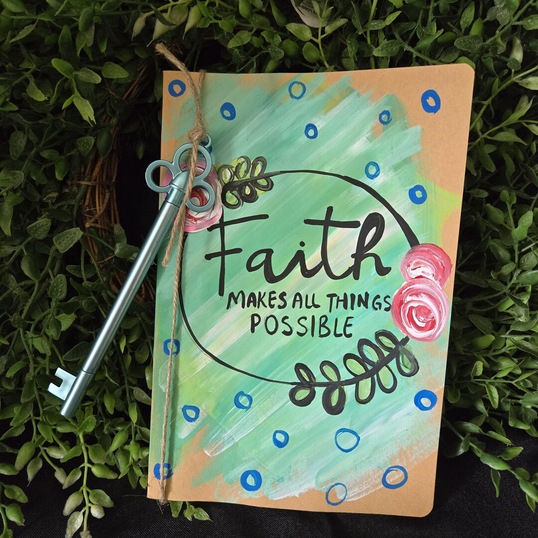 READY TO SHIP Hand Painted Prayer Journal With Key Pen, Prayer Journal ...