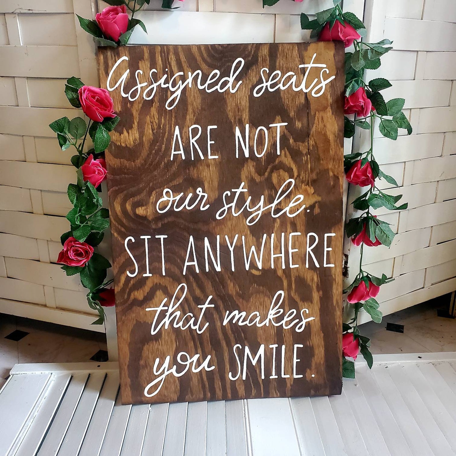 Wood Wedding Seating Sign, Ceremony Sign, No Seating Plan, Custom Sign ...