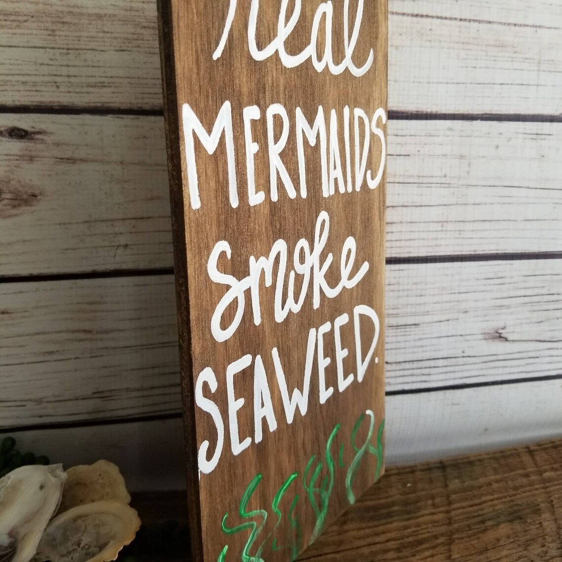 Mermaid Wooden Sign Mermaid Decor Mermaids Smoke Seaweed - Etsy