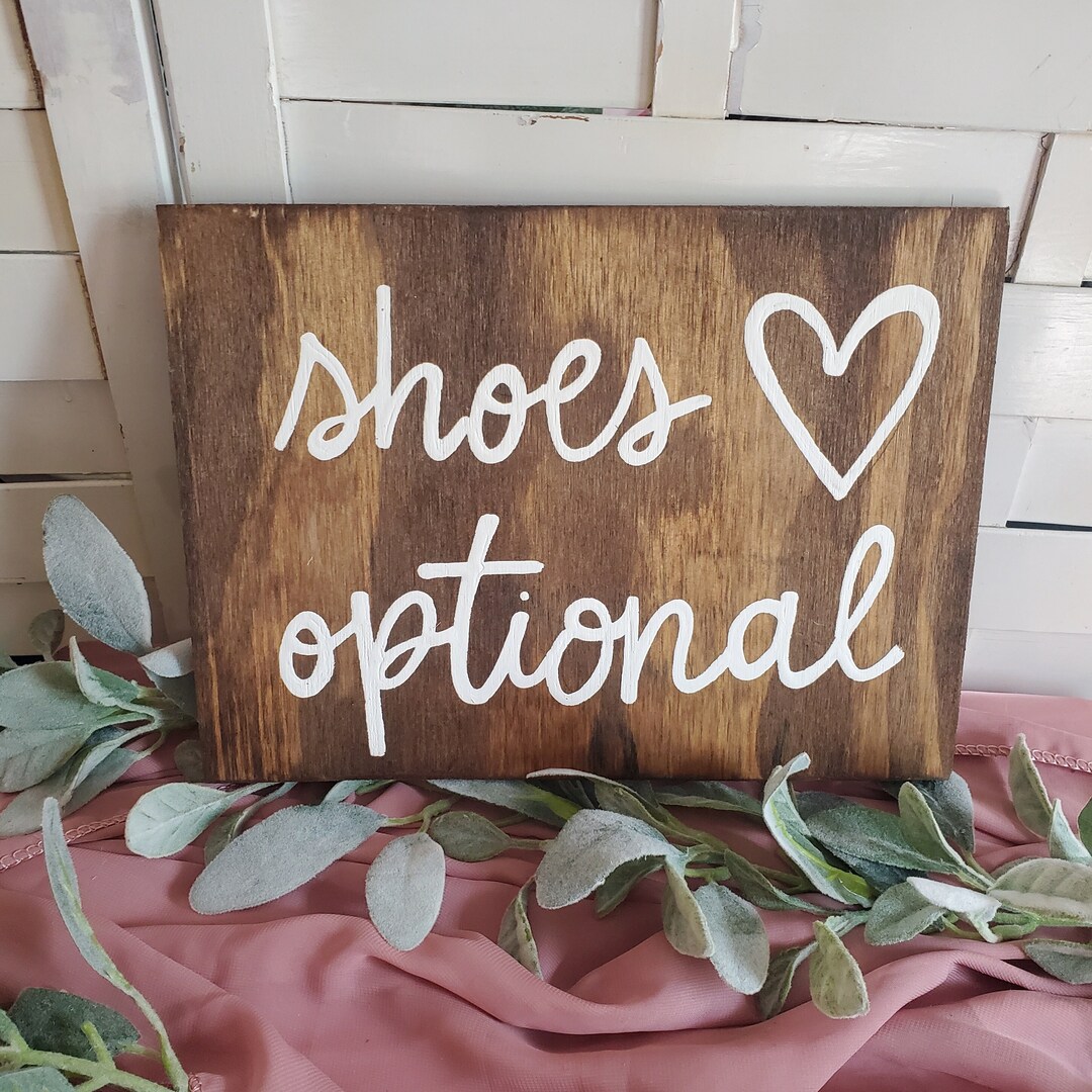 Shoes Optional Sign, Shoes Here Sign, Beach Wedding Sign, Nautical ...