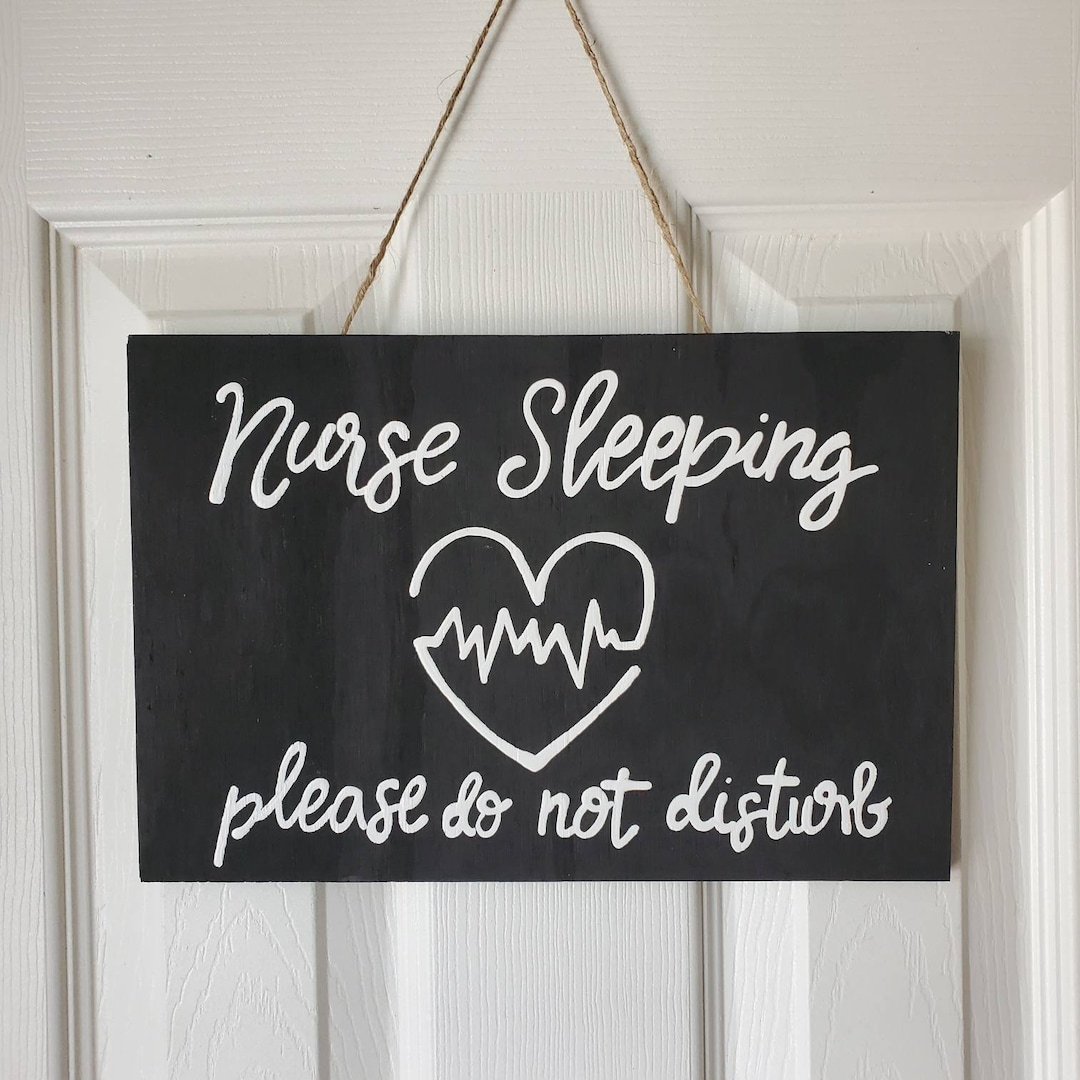 Nurse Sign, Sleeping Nurse, Nurse Gift, RN Gift, LPN Gift, Wood Sign ...