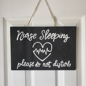 Nurse Sign, Sleeping Nurse, Nurse Gift, RN Gift, LPN Gift, Wood Sign ...