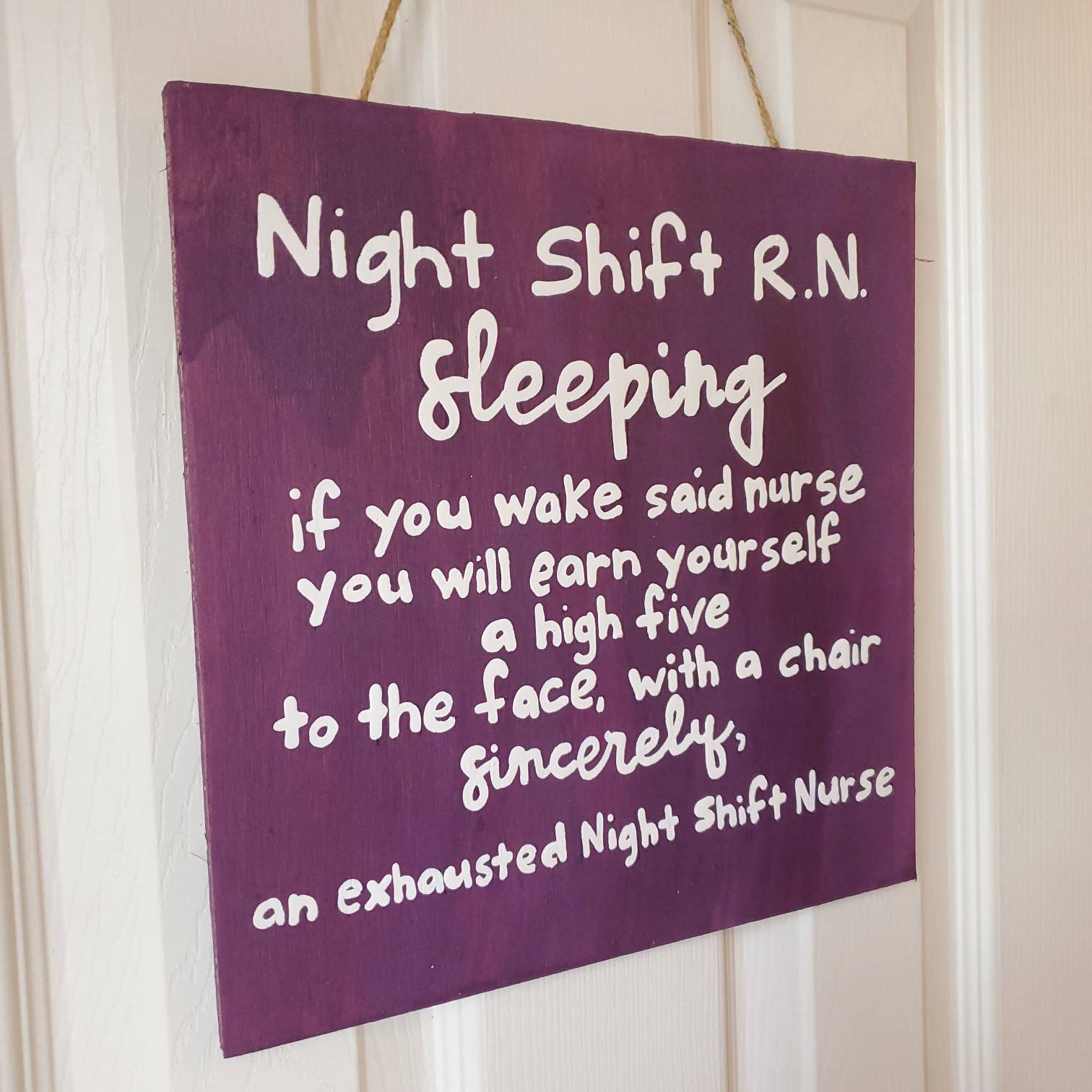 Nurse Sign Sleeping Nurse Nurse Gift RN Gift LPN Gift | Etsy