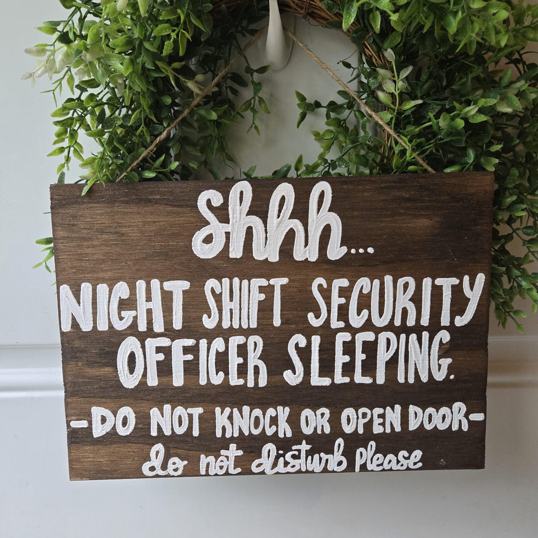 Night Shift Cop Wood Door Sign, Do Not Disturb Sign, Night Shift ...